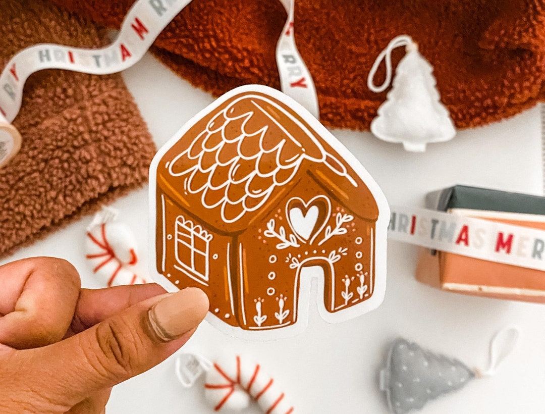 Gingerbread House Sticker, Christmas Sticker, Funny Christmas Decal ...