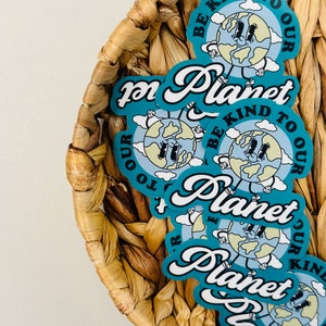 Be Kind to the Earth Sticker, Earth Day Retro Sticker, Earth Awareness ...