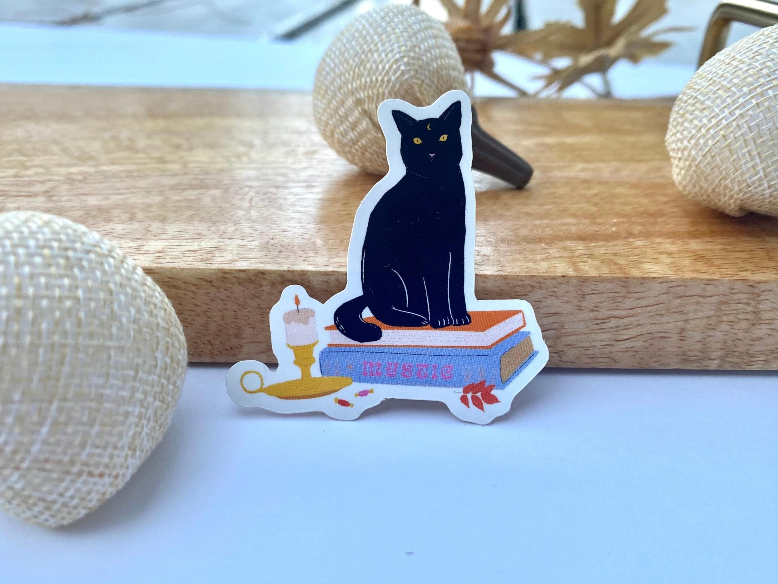 Black Cat Magic Sticker, Superstitious Cat, Spooky Cat Vibes Sticker ...