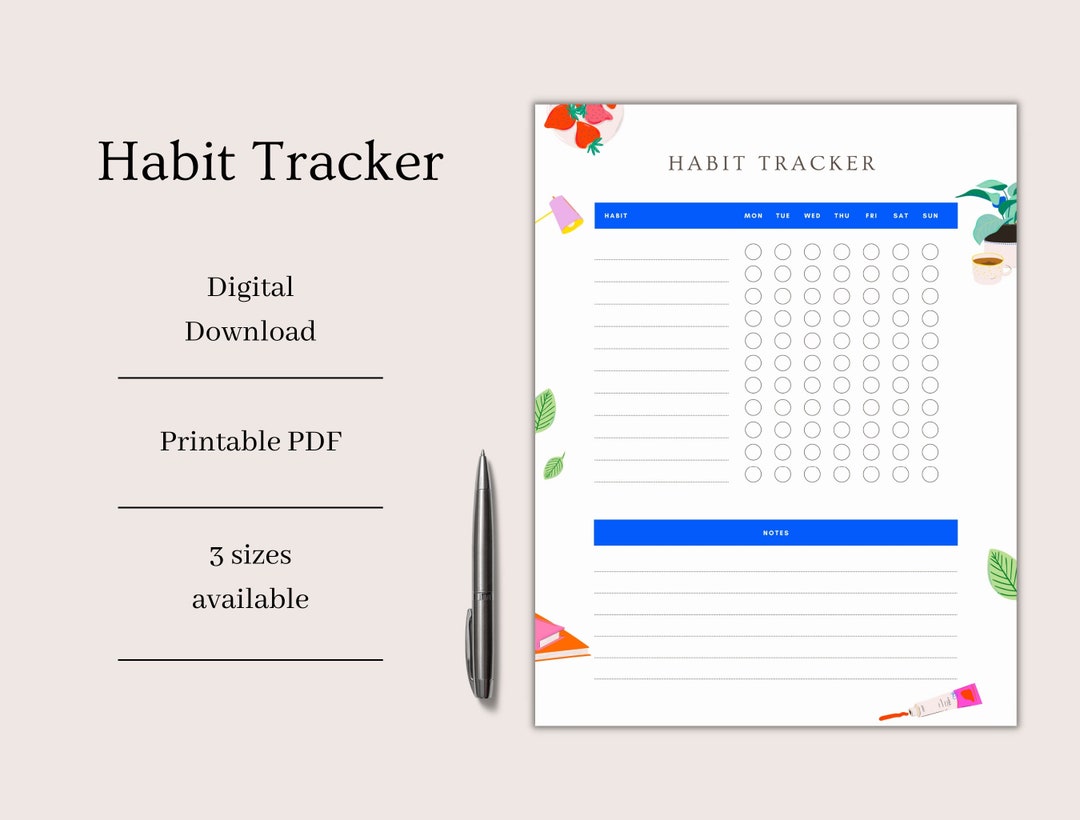Printable Daily Habit Tracker, Good Habit Tracker Sheet, Goodnotes ...