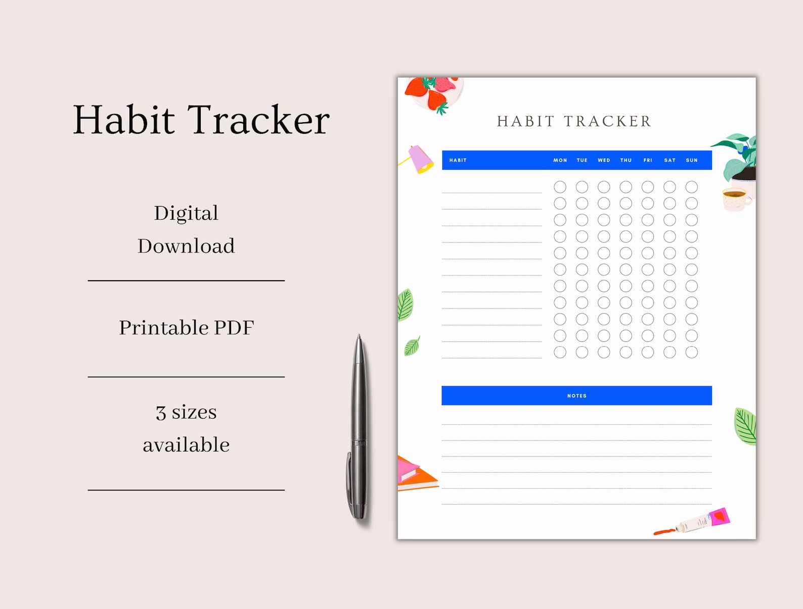 Printable Daily Habit Tracker, Good Habit Tracker Sheet, Goodnotes ...