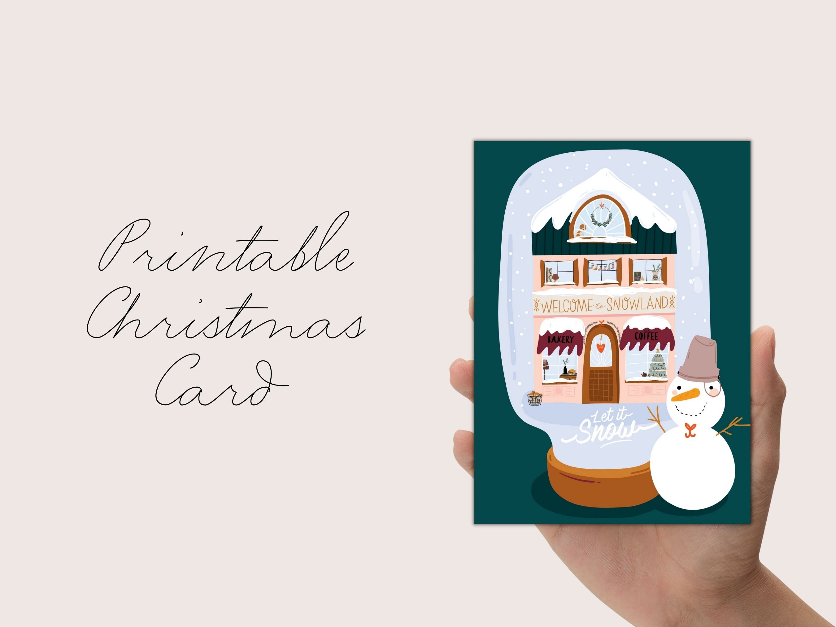 Printable Christmas Card Let It Snow Gift Card Christmas - Etsy