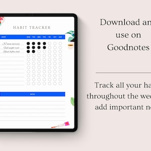 Printable Daily Habit Tracker, Good Habit Tracker Sheet, Goodnotes ...