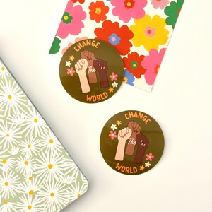 Change the World Sticker, Girl Power Sticker, Women Empowerment Gift ...