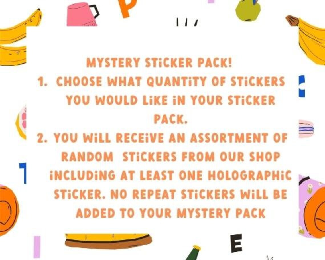 Mystery Sticker Pack Random Sticker Pack Sticker Grab Bag - Etsy