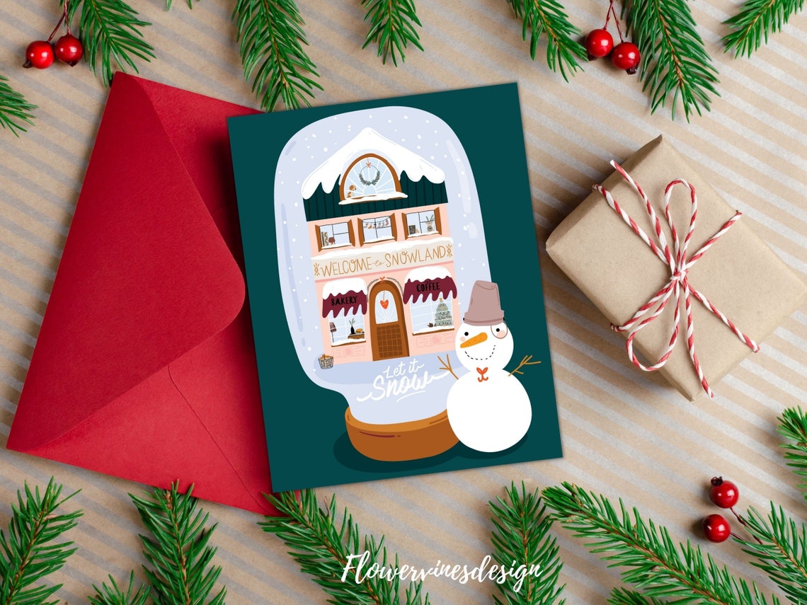 Printable Christmas Card Let It Snow Gift Card Christmas - Etsy