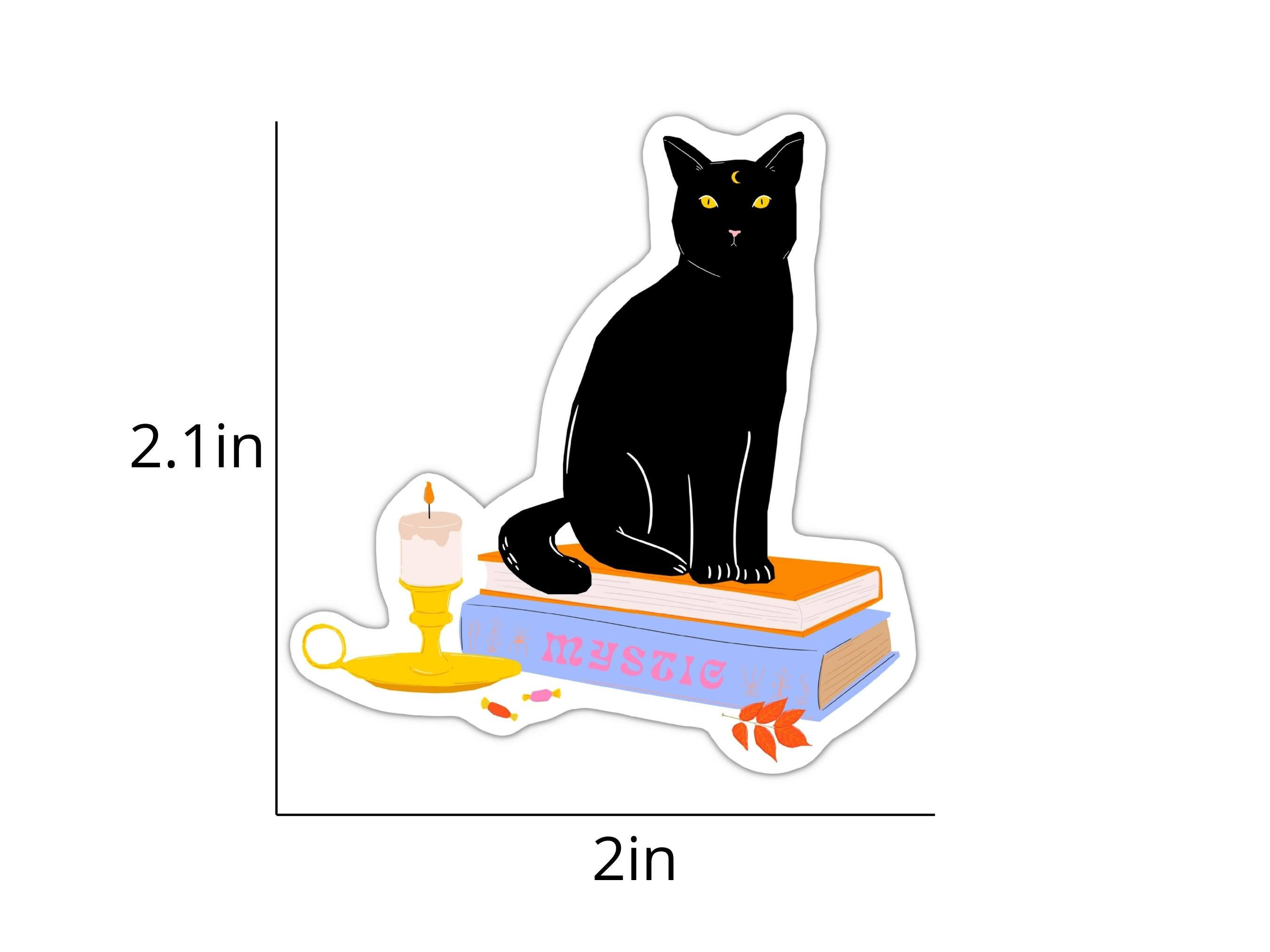Black Cat Magic Sticker, Superstitious Cat, Spooky Cat Vibes Sticker ...