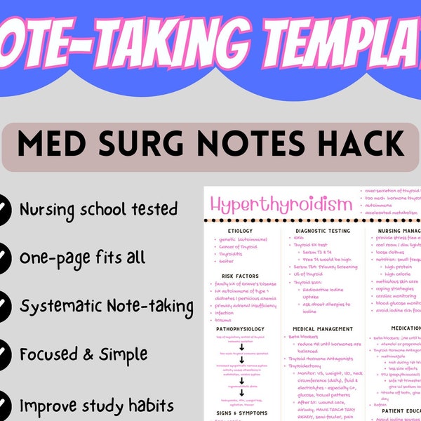 Med Surg One-pager Cheat Sheet for Busy Nursing Students Reference Sheet for Clinicals - Etsy
