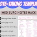 Medical Surgical One-pager Note-taking Template for Nursing Students ...