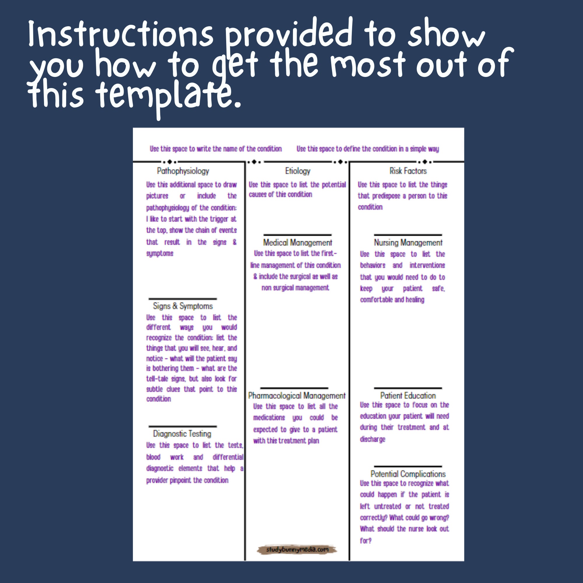 Med Surg Notes Template - Nursing School Note-taking Hack - One-pager ...