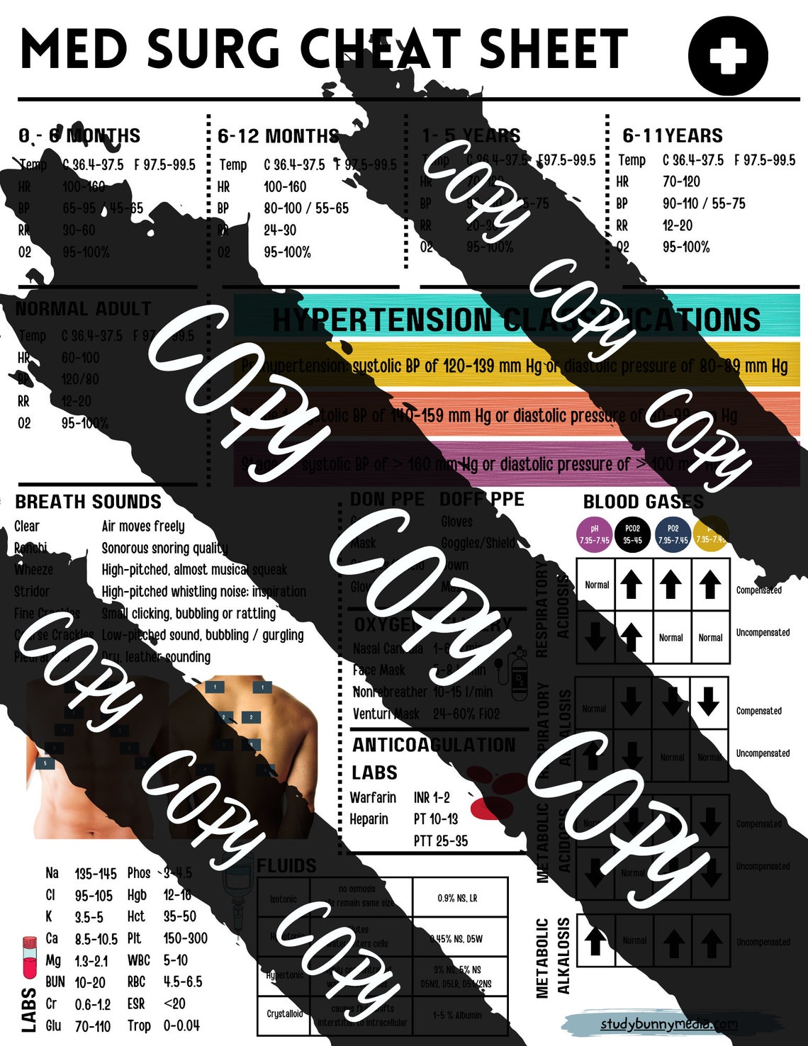 Med Surg One-pager Cheat Sheet for Busy Nursing Students - Reference ...