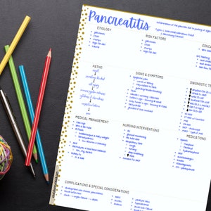 Medical Surgical One-pager Note-taking Template for Nursing Students ...