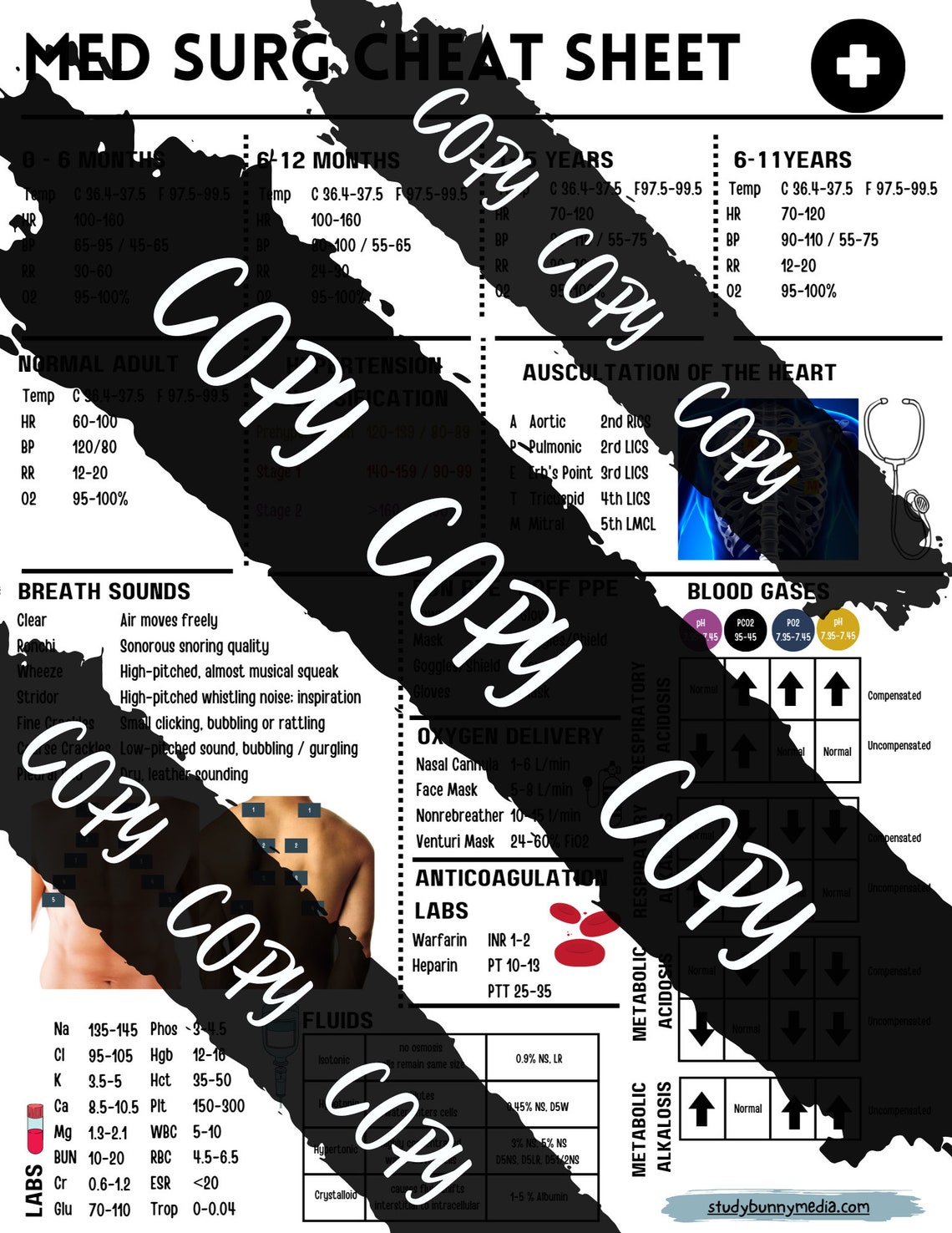 Med Surg One-pager Cheat Sheet for Busy Nursing Students - Reference ...