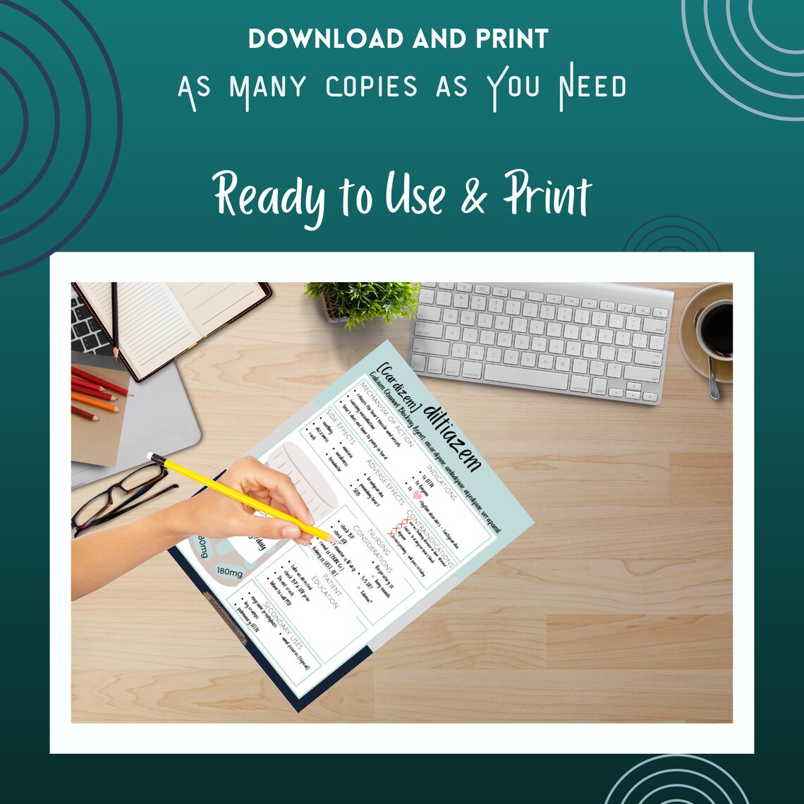 Pharmacology One-pager Note-taking Template: Learn Medications for Busy ...