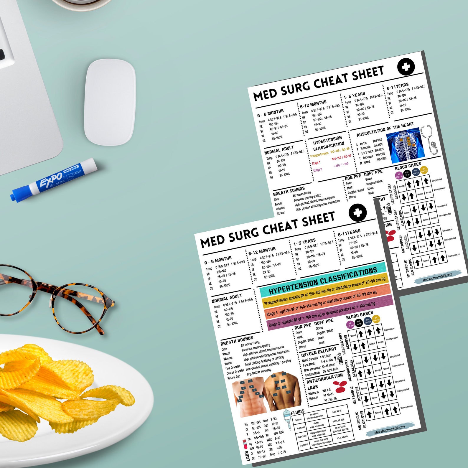 Med Surg One-pager Cheat Sheet for Busy Nursing Students - Reference ...
