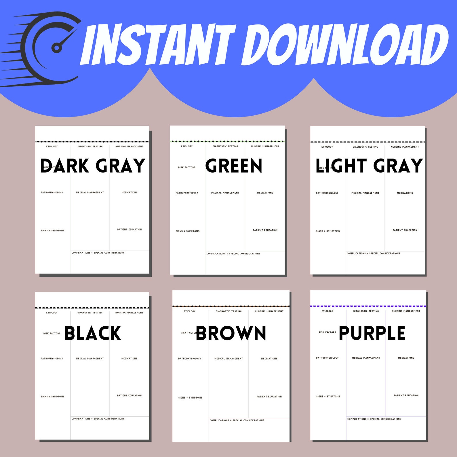 One-pager Nursing Notes for Med Surg - Minimalist Vibe - Notes Template ...