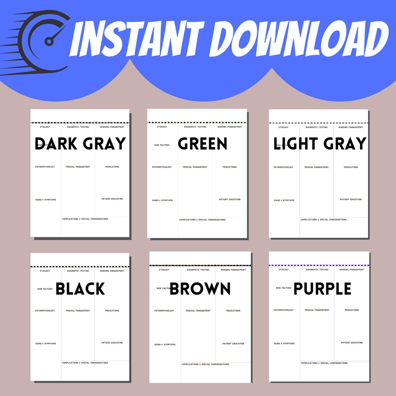 One-pager Nursing Notes for Med Surg - Minimalist Vibe - Notes Template ...