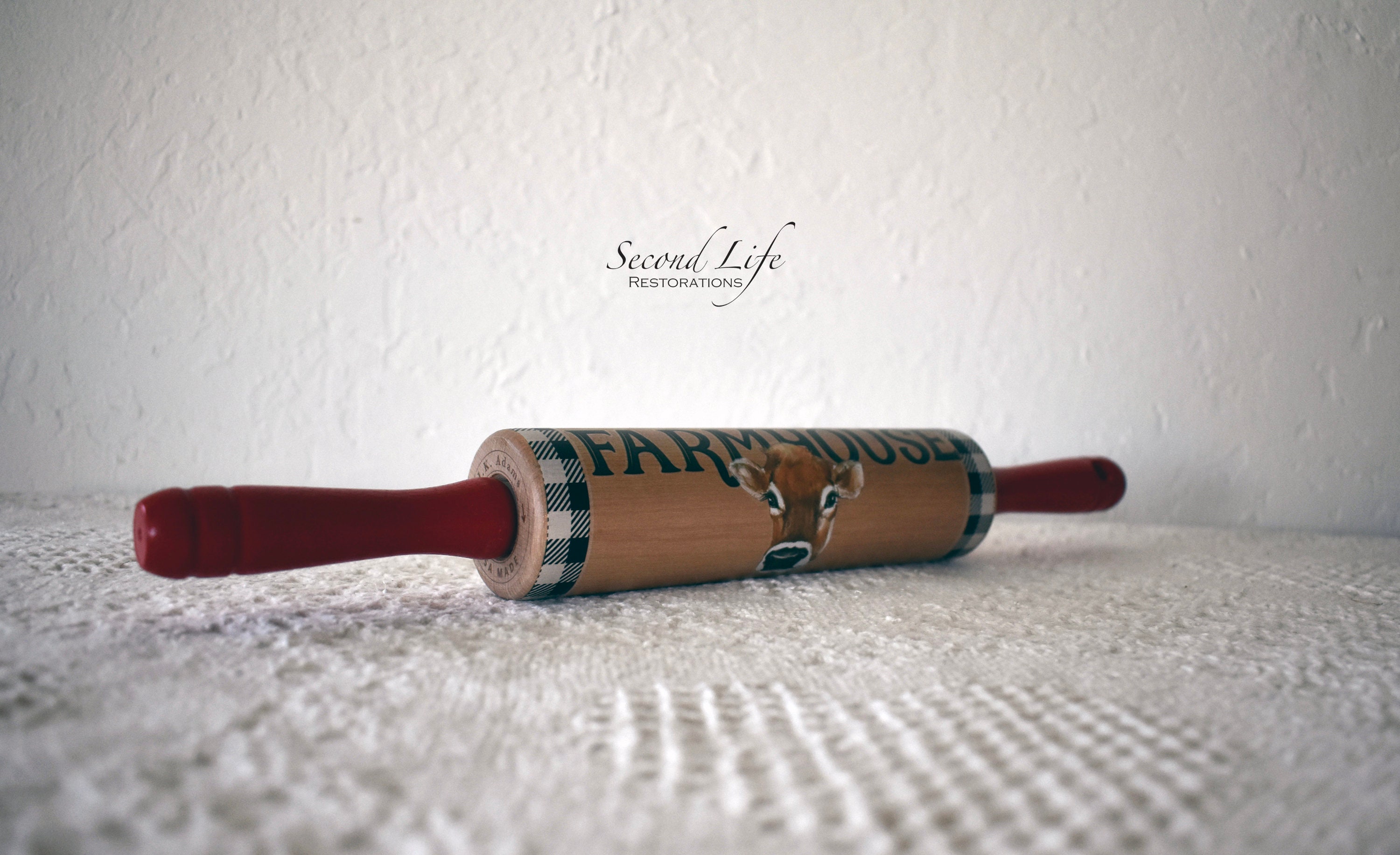 Tiny Upcycled Red Handled Rolling Pin Farmhouse Child-sized - Etsy