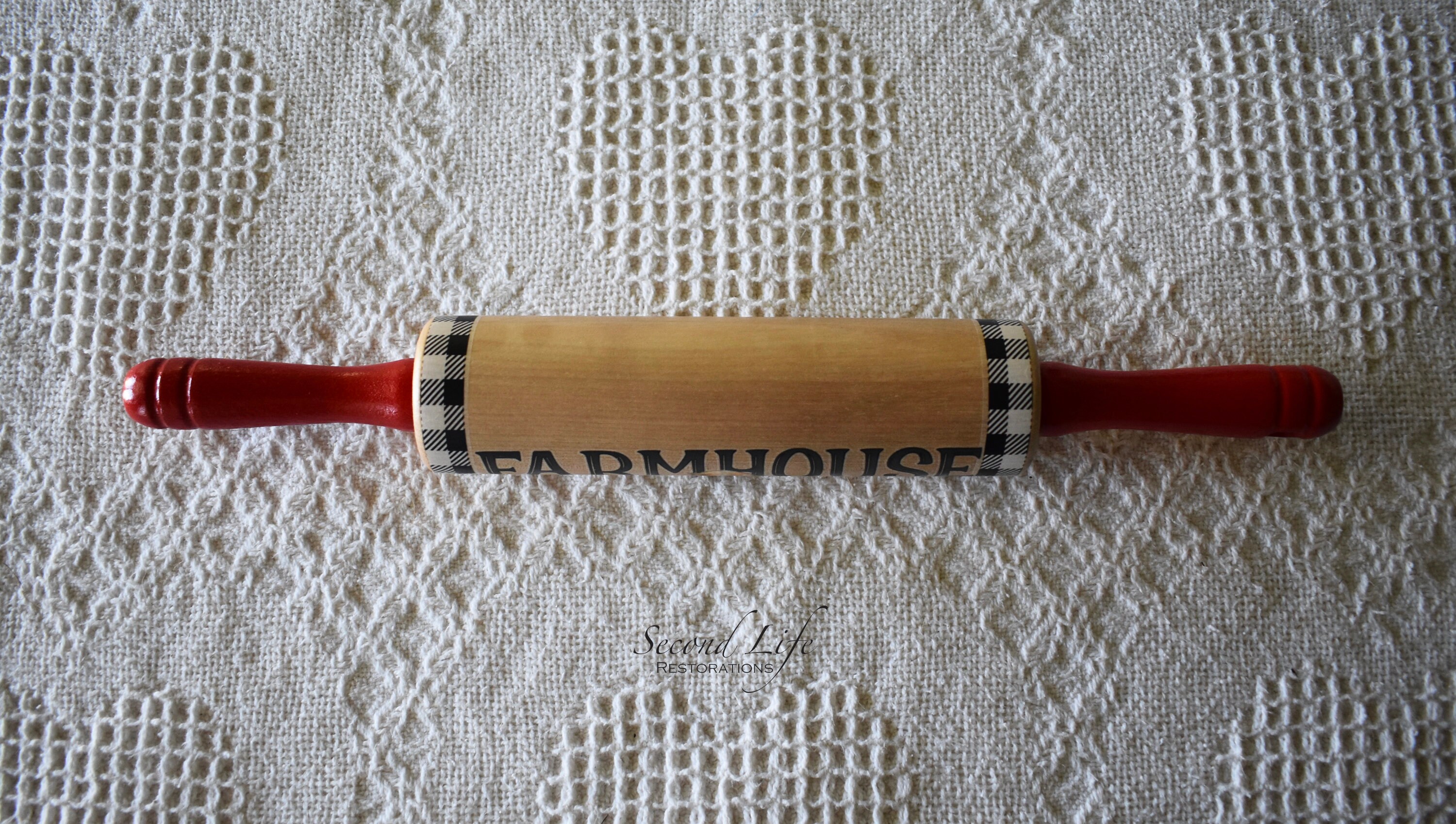 Tiny Upcycled Red Handled Rolling Pin Farmhouse Child-sized - Etsy