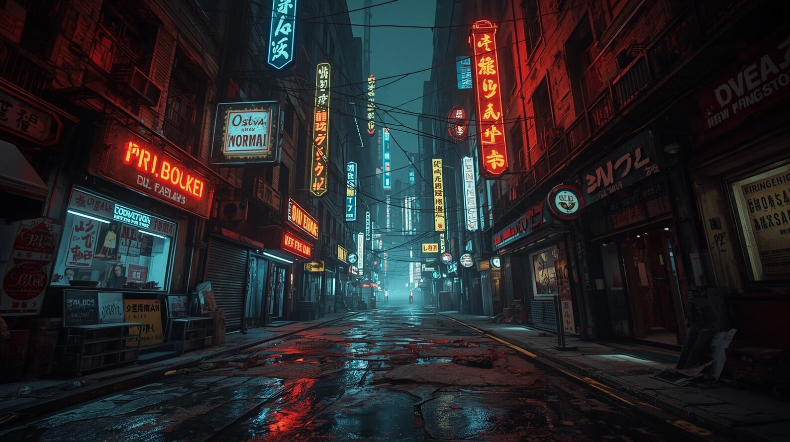 Dystopian Slums With Glowing Signs - Etsy