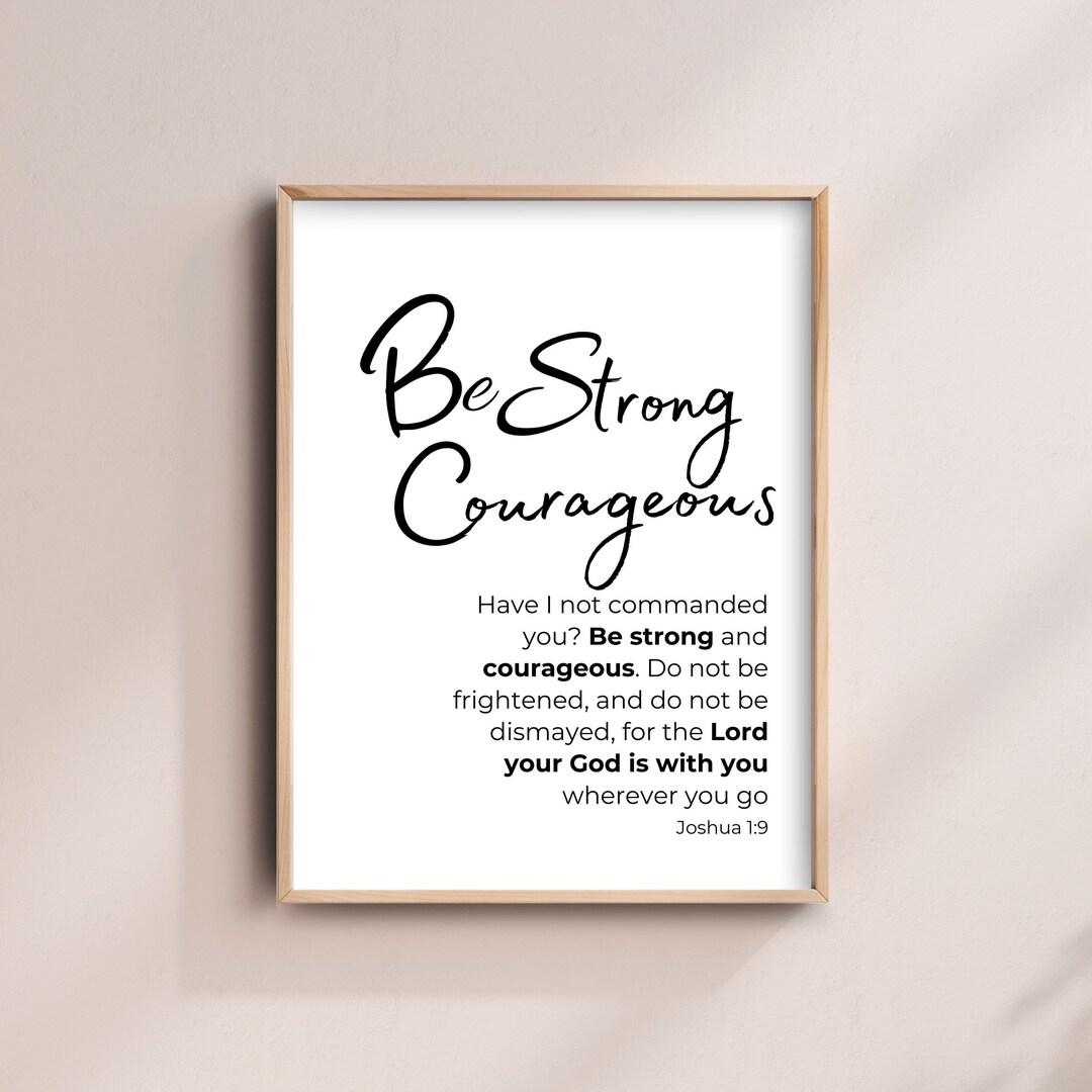 Joshua 1:9. Be Strong and Courageous. Christian. Office Wall Decor ...