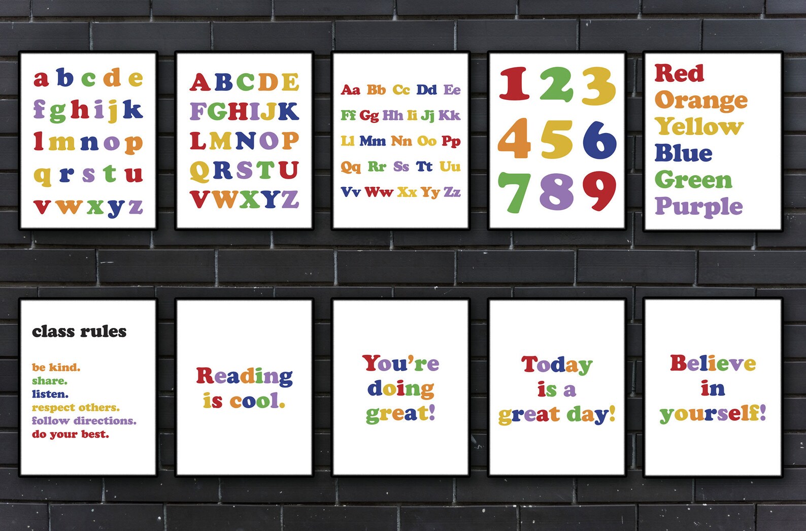 Alphabet Poster Pdf Jpg Svg Ai Eps Educational Poster Digital Download ...