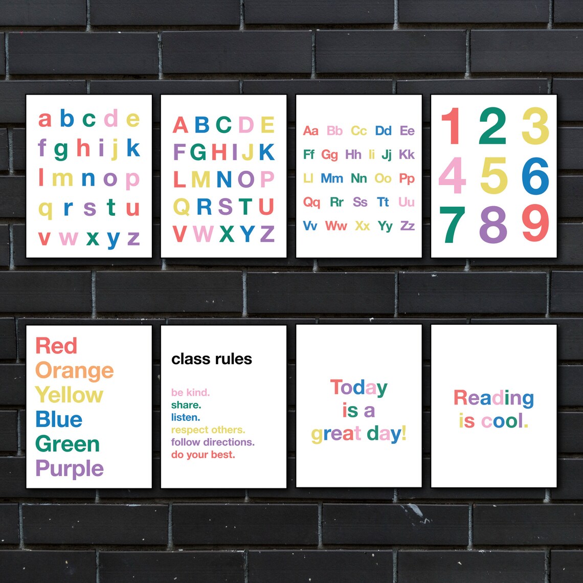Rainbow Alphabet Posters Svg Numbers Quotes Colors Etc. - Etsy