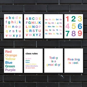 Rainbow Alphabet Posters Svg | Numbers, Quotes, Colors, Etc. Classroom ...