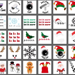 Christmas Clip Art Set | Elf Png, Snowman Clipart, Santa Face Svg ...