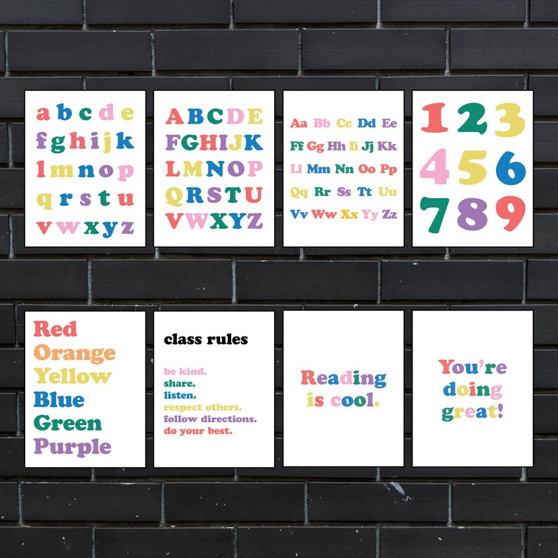 Reading Quotes Rainbow Svg, Charts Poster Svg, Alphabet Print Png, Wall ...