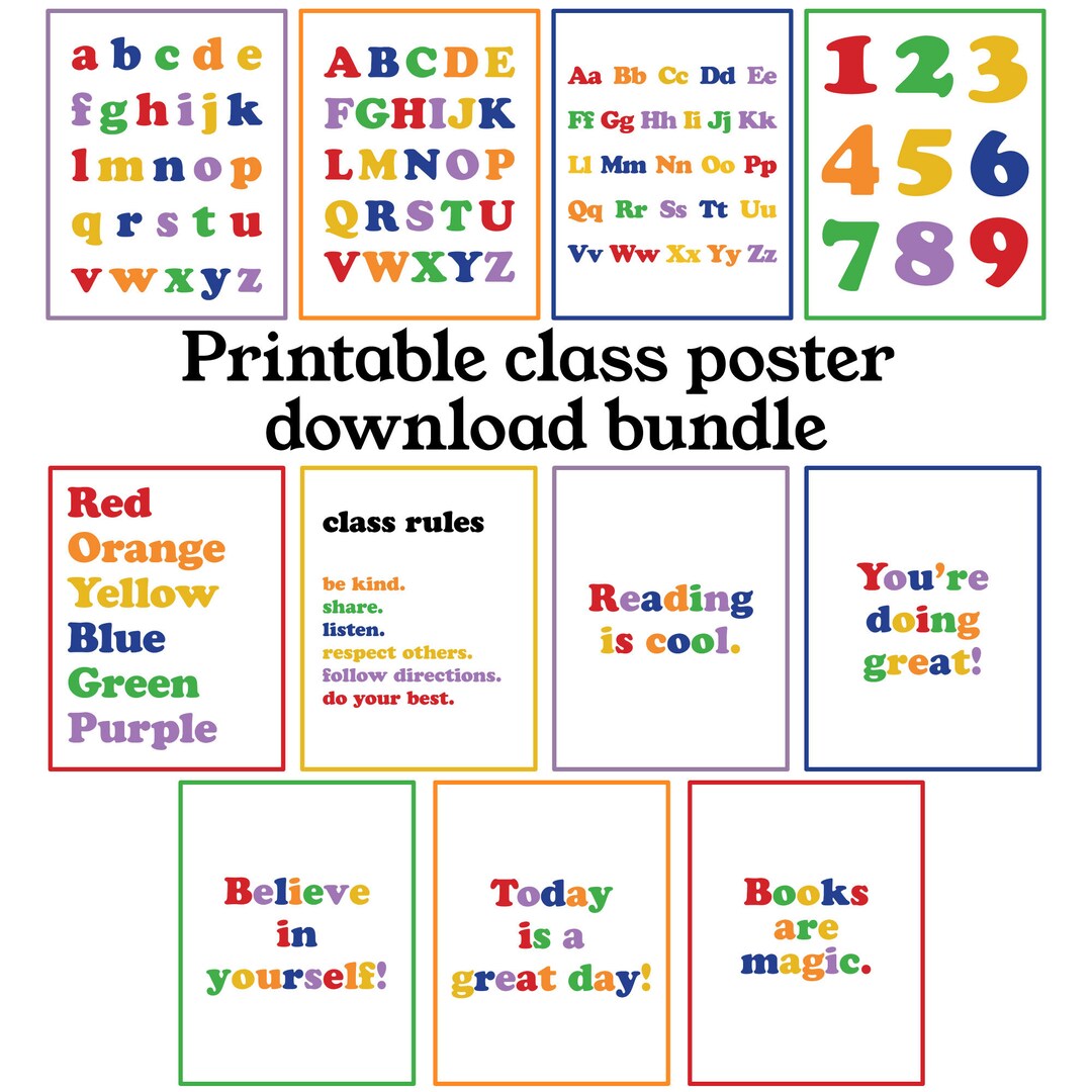 Alphabet Poster | Pdf Jpg Svg Ai Eps Educational Poster Digital ...