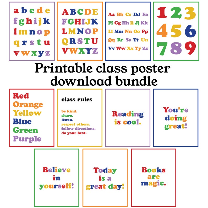 Alphabet Poster Pdf Jpg Svg Ai Eps Educational Poster - Etsy