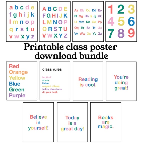 Rainbow Alphabet Posters Svg Numbers Quotes Colors Etc. - Etsy