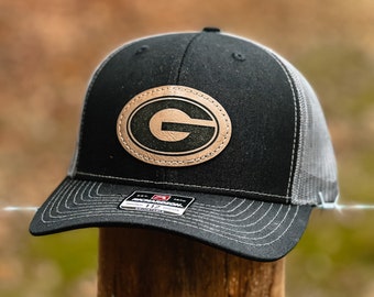 Leather Patch Hat Georgia - Etsy