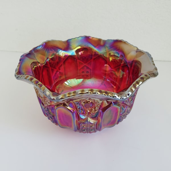 Red Carnival Glass Bowl