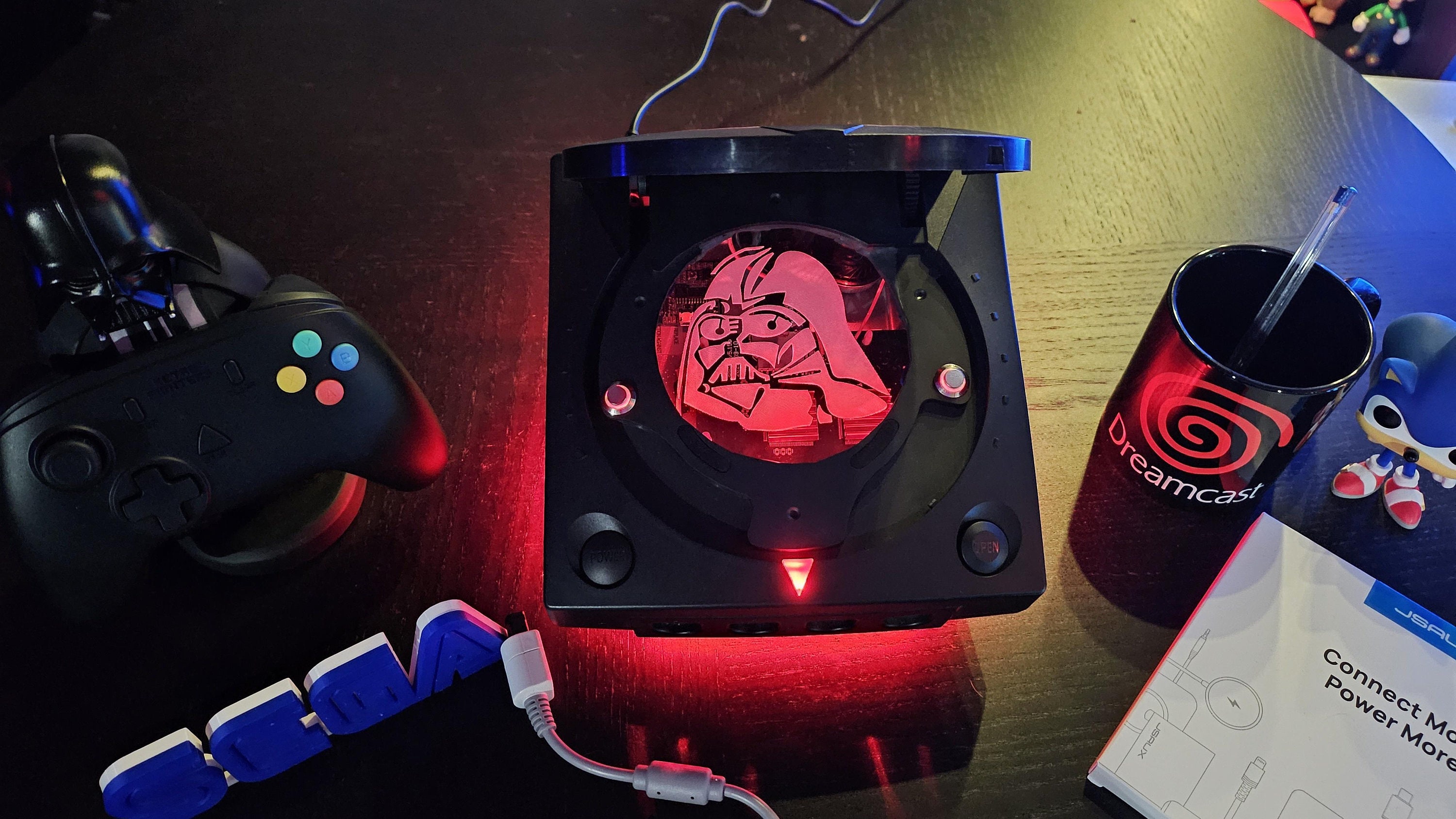 Sega Dreamcast PRO Bundle Custom/modded Vader Edition ODE 512gb Loaded HD Graphics up to 1440p ...