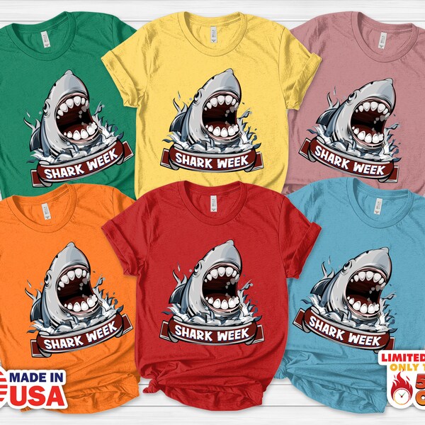 Shark Week T Shirt - Etsy