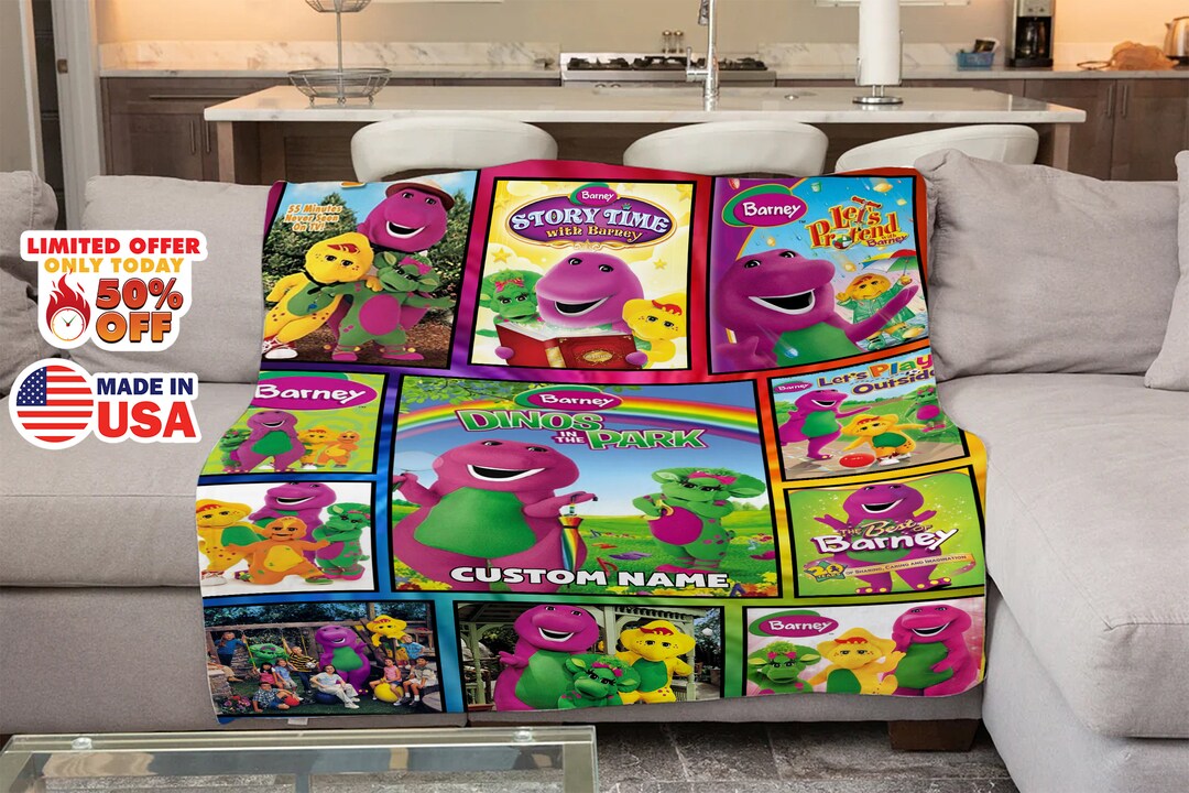 Barney and Friends Custom Quilt Blanket Barney the Dinosaur - Etsy