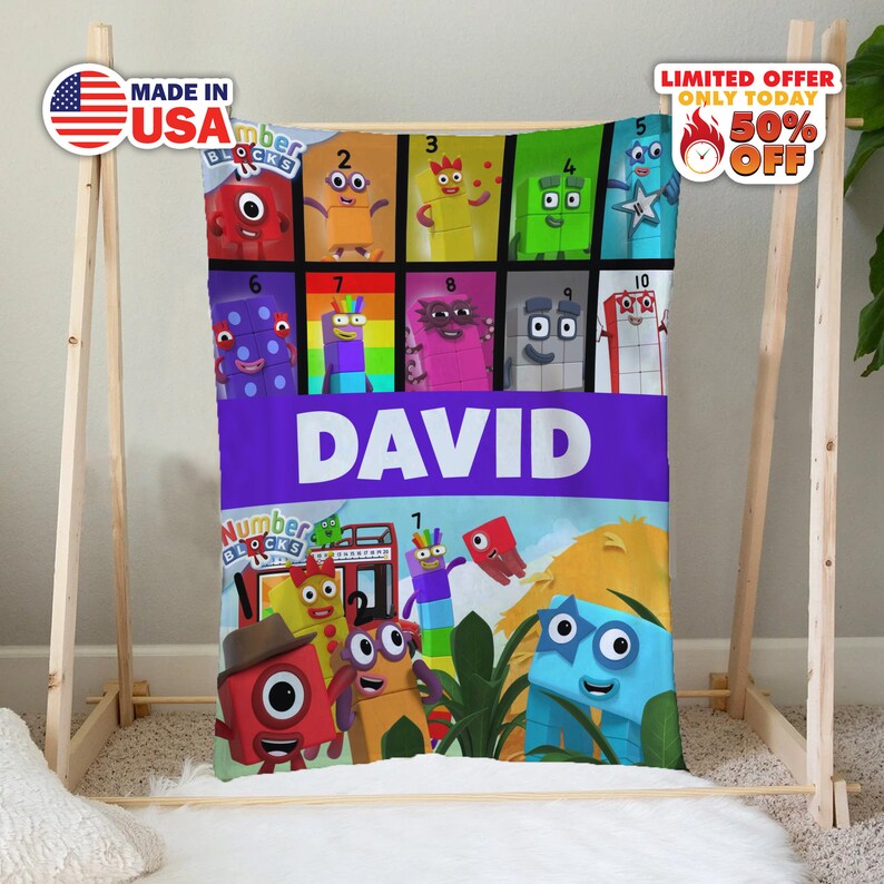 Numberblocks Quilt Blanket Personalized Numberblocks Fleece - Etsy