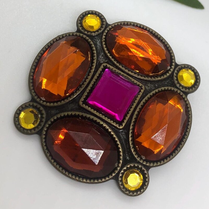 Orange Brooches - Etsy UK