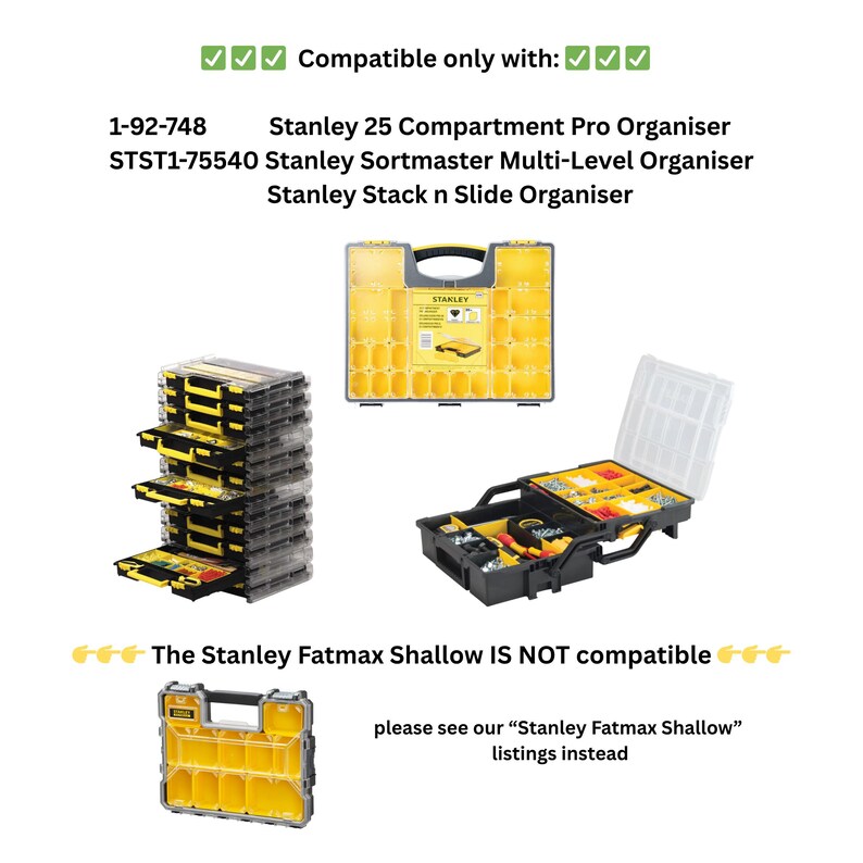 Stanley 25 Compartment Pro Organiser Spare Bins - Precise Fit - Etsy