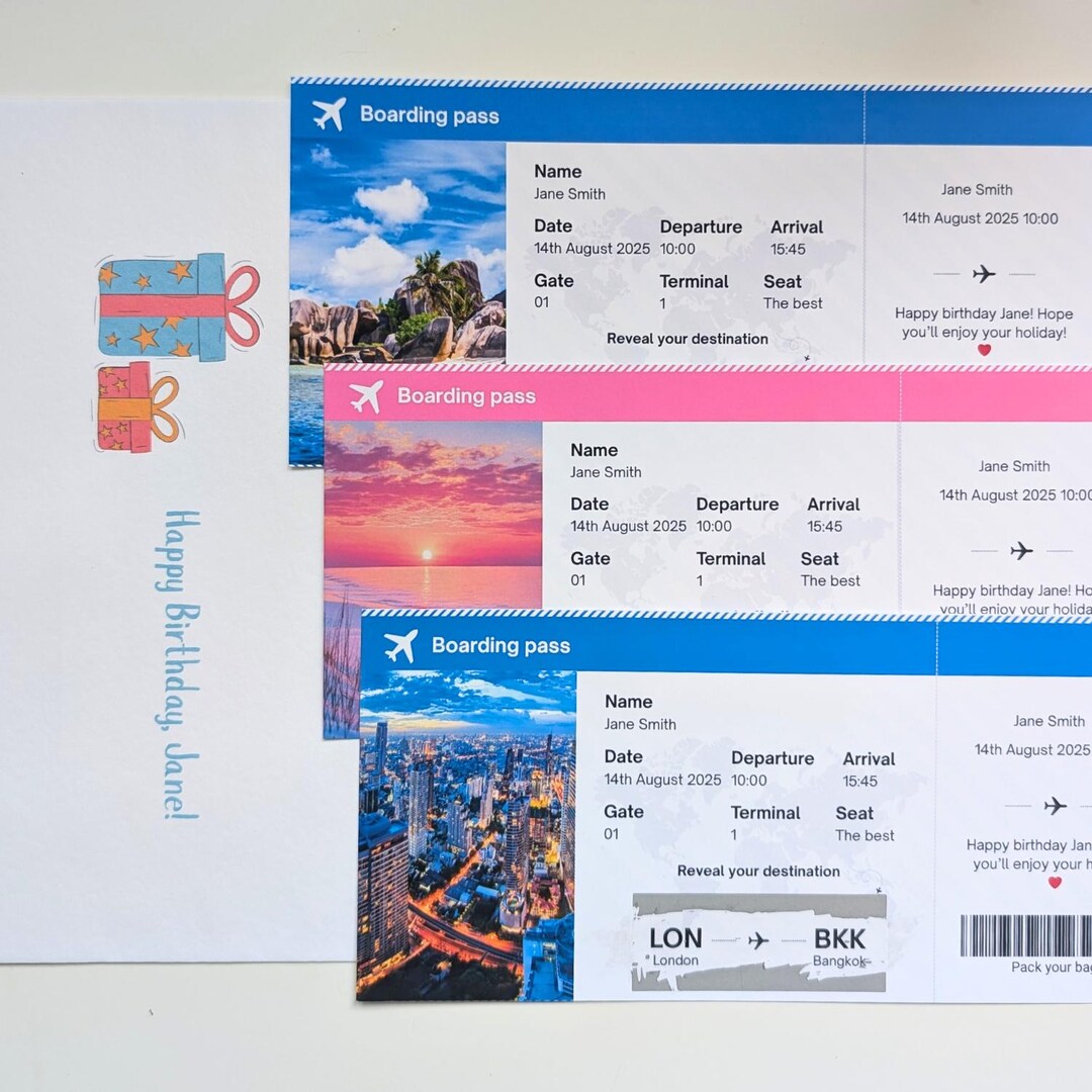 Personalized Boarding Pass Scratch Card: Surprise Holiday Reveal - Etsy ...