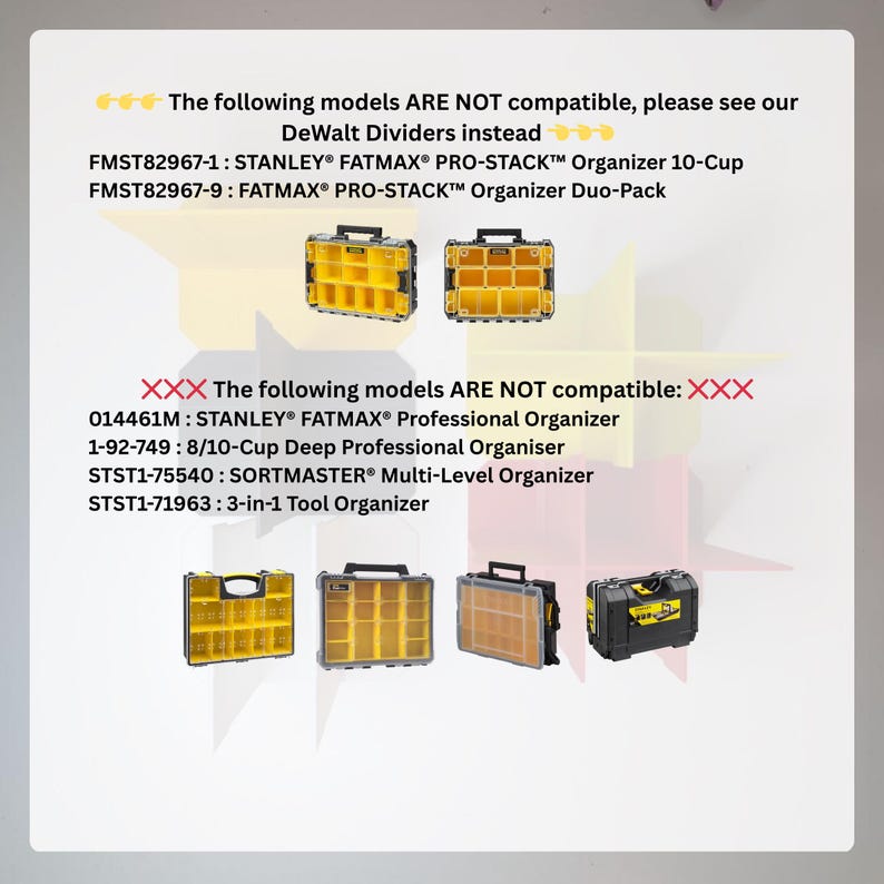 3D Printed Stanley Fatmax Organizer Bins: Quarter, Half, Full Size - Etsy