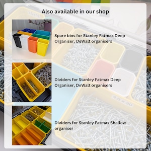 Stanley Fatmax Shallow Organiser Bins: Quarter, Half, Full Size, 3D ...