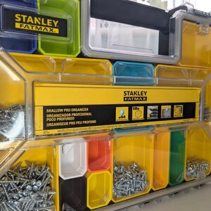Stanley Fatmax Shallow Organiser Bins: Quarter, Half, Full Size, 3D ...