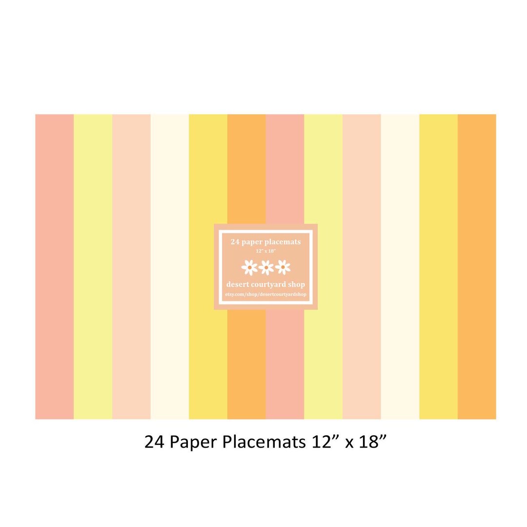 Spring Stripes Paper Placemats - Set of 24 Paper Placemats 12" X 18 ...