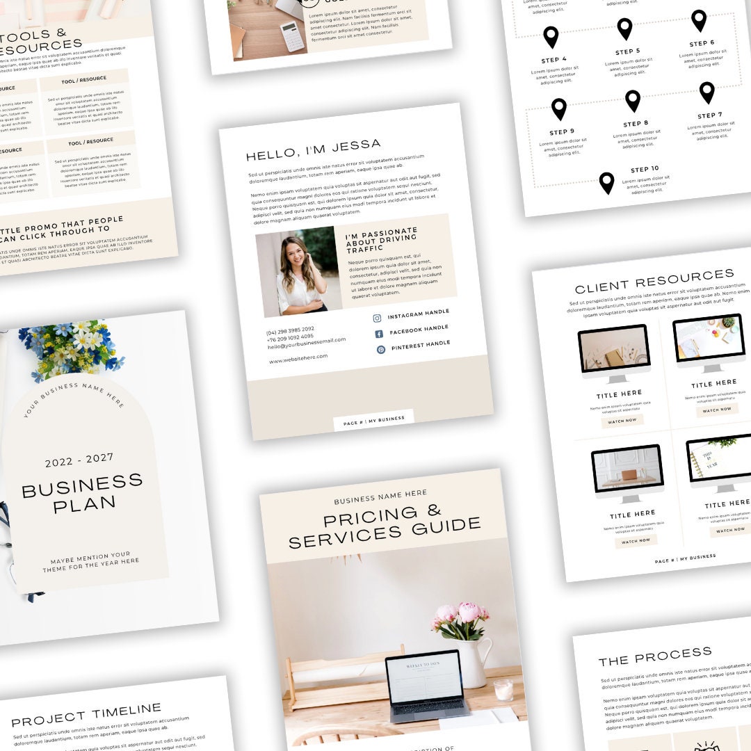 Virtual Assistant Bundle Editable Canva Template - Etsy
