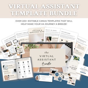Virtual Assistant Bundle Editable Canva Template - Etsy