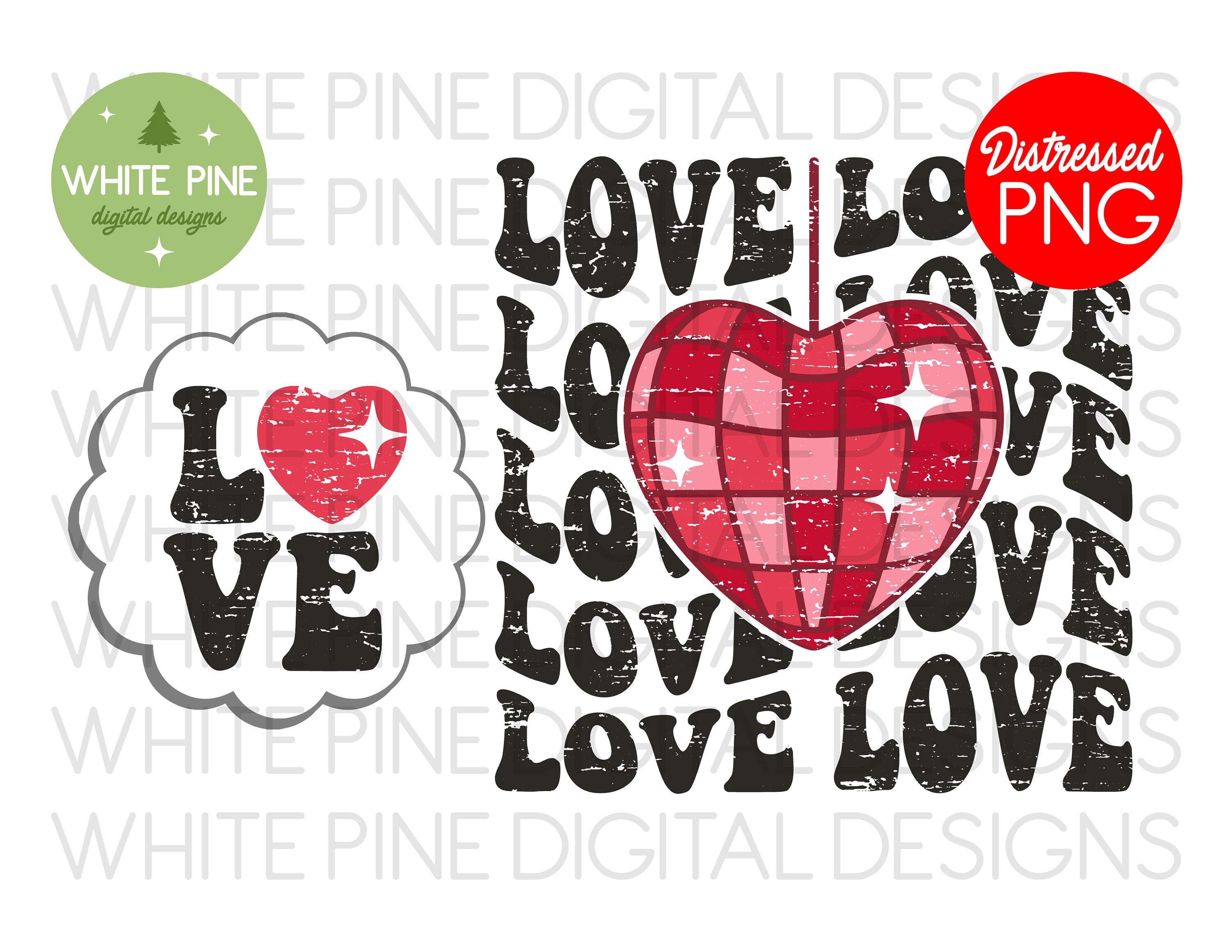 Love PNG SVG, Heart Png Svg, Retro Valentine’s Day Png Svg, Disco Heart ...