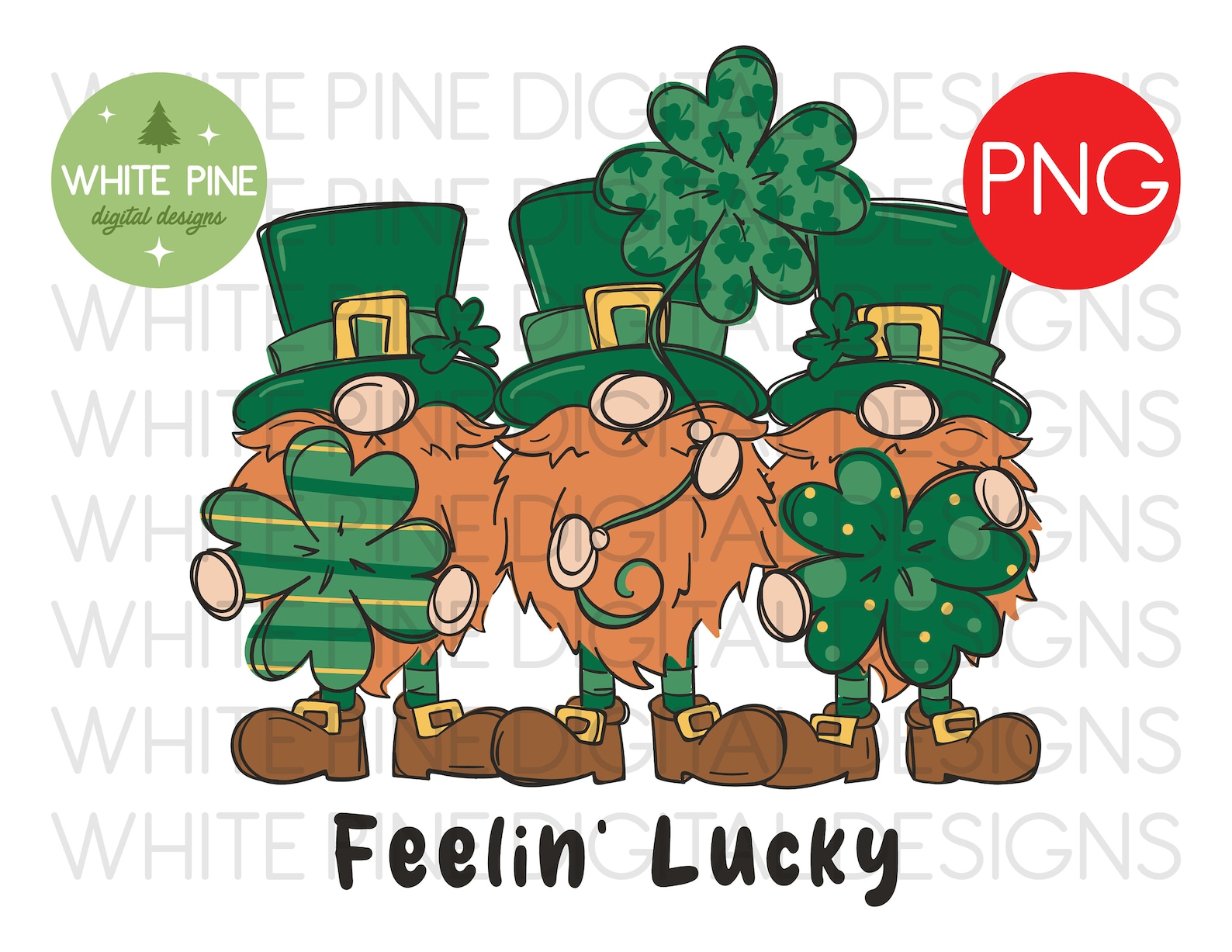 Lucky Leprechaun Gnomes PNG: St. Patrick's Day Sublimation (digital ...
